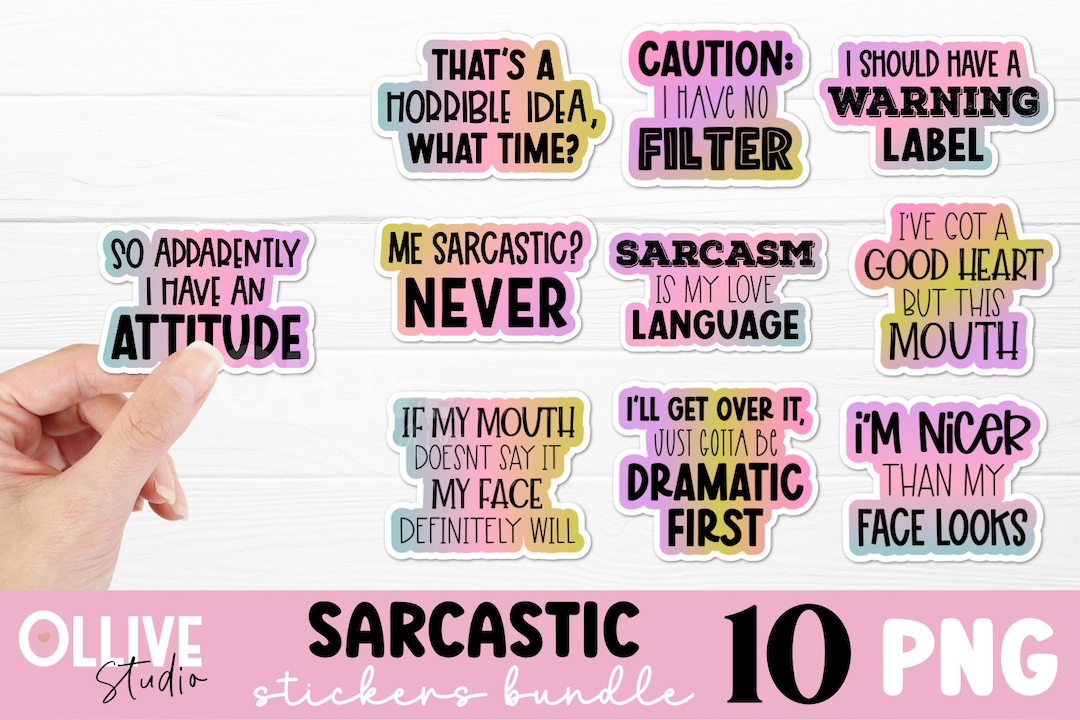 Sarcastic Stickers PNG Bundle | Funny Stickers PNG - Etsy