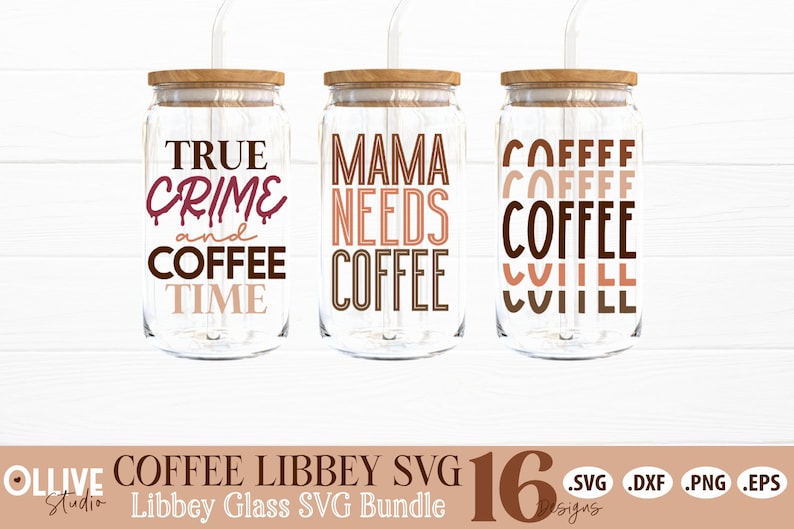 Coffee Can Glass Libbey SVG Bundle | Coffee SVG Bundle - Etsy