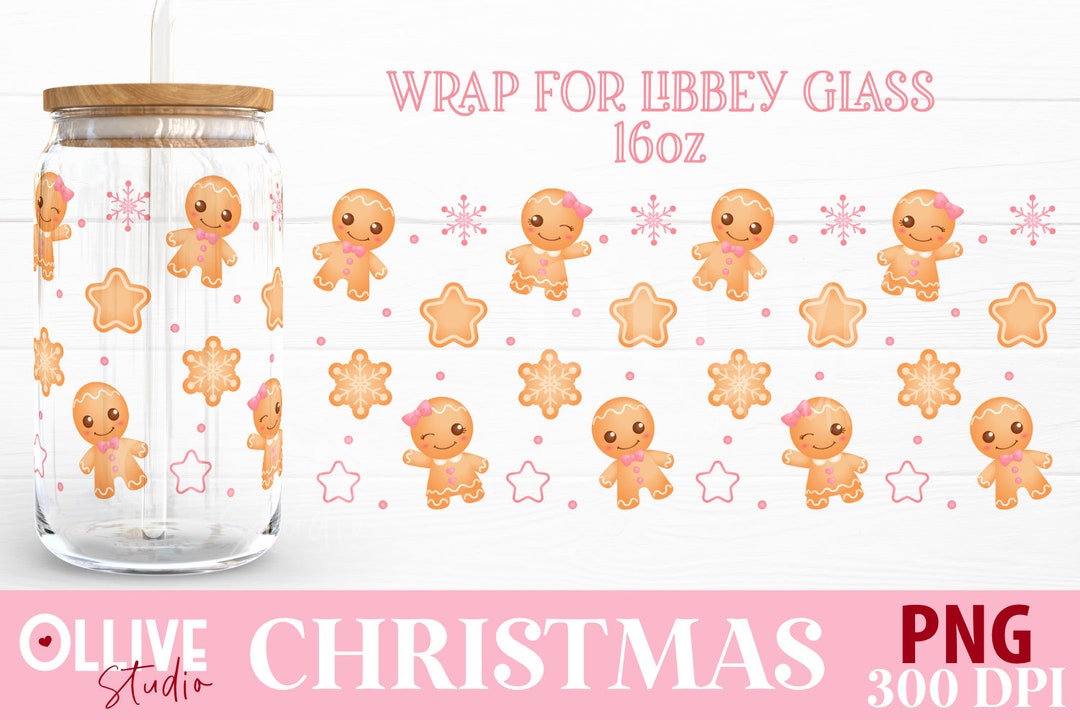 Christmas Pink Gingerbread Wrap for Libbey PNG - Etsy