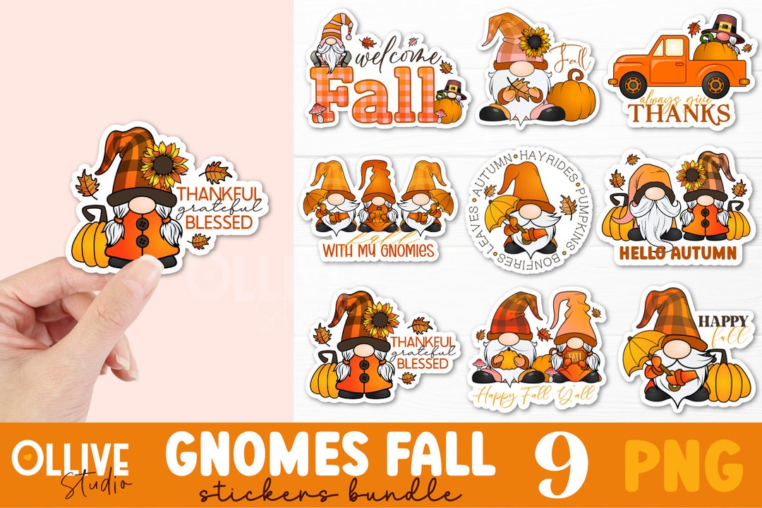 Fall Gnomes Stickers PNG Bundle - Etsy