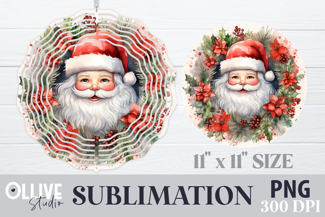 Christmas Santa Wind Spinner Round PNG - Etsy