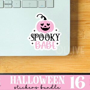 Pink Halloween Stickers PNG Bundle - Etsy