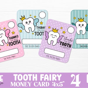 Tooth Fairy Money Card PNG Bundle | Printable Money Card PNG - Etsy