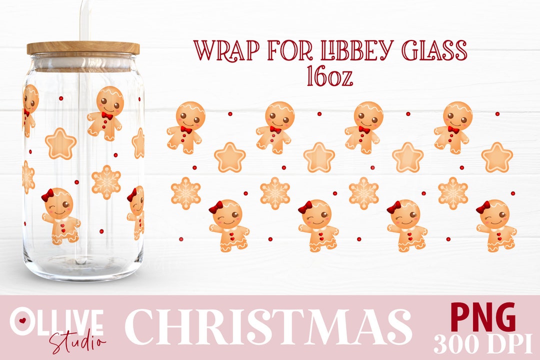 Christmas Gingerbread Wrap for Libbey Can Glass PNG - Etsy