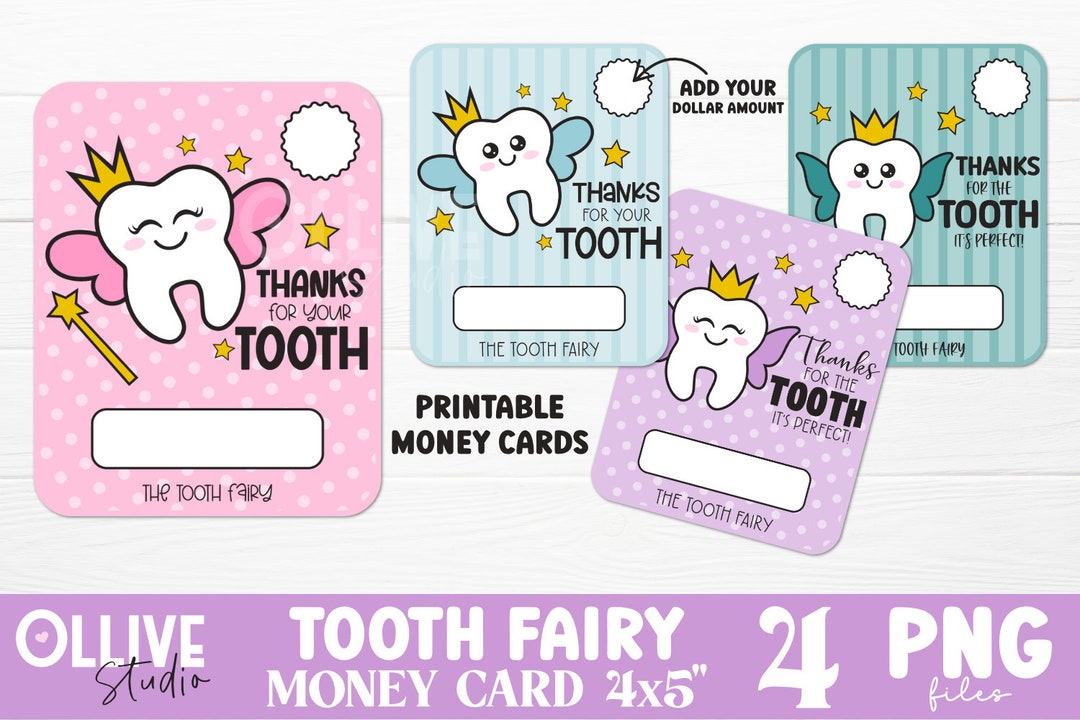 Tooth Fairy Money Card PNG Bundle | Printable Money Card PNG - Etsy
