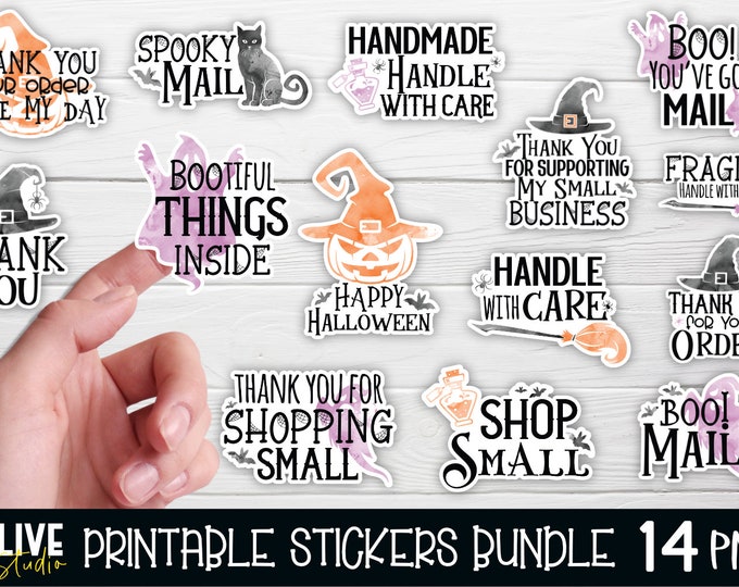 Halloween Small Business Sticker Bundle PNG Halloween PNG - Etsy