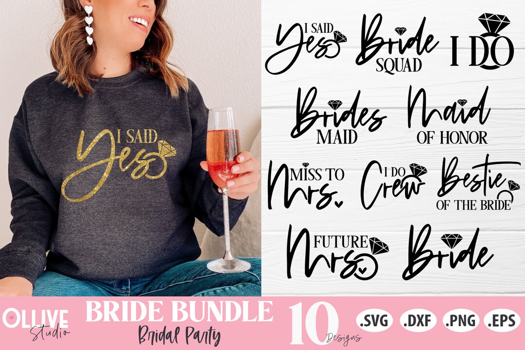 Bride Wedding SVG | Bridal Party SVG - Etsy