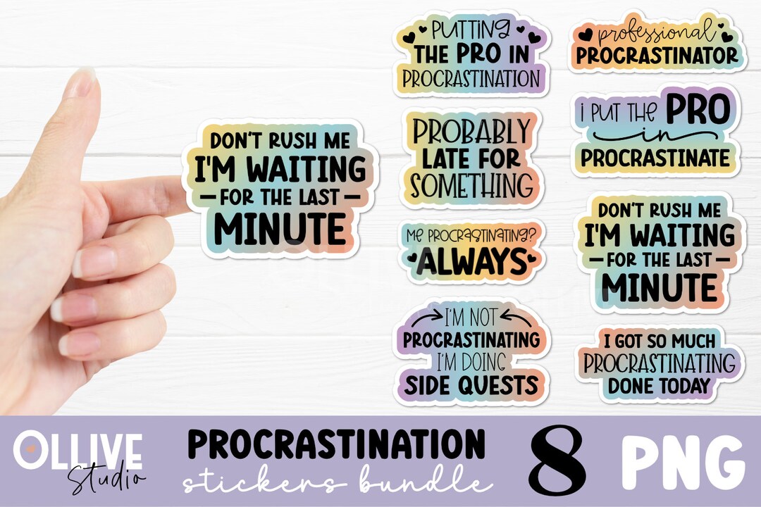 Procrastination Stickers PNG Bundle | Funny Stickers PNG - Etsy