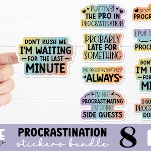 Procrastination Stickers PNG Bundle | Funny Stickers PNG - Etsy