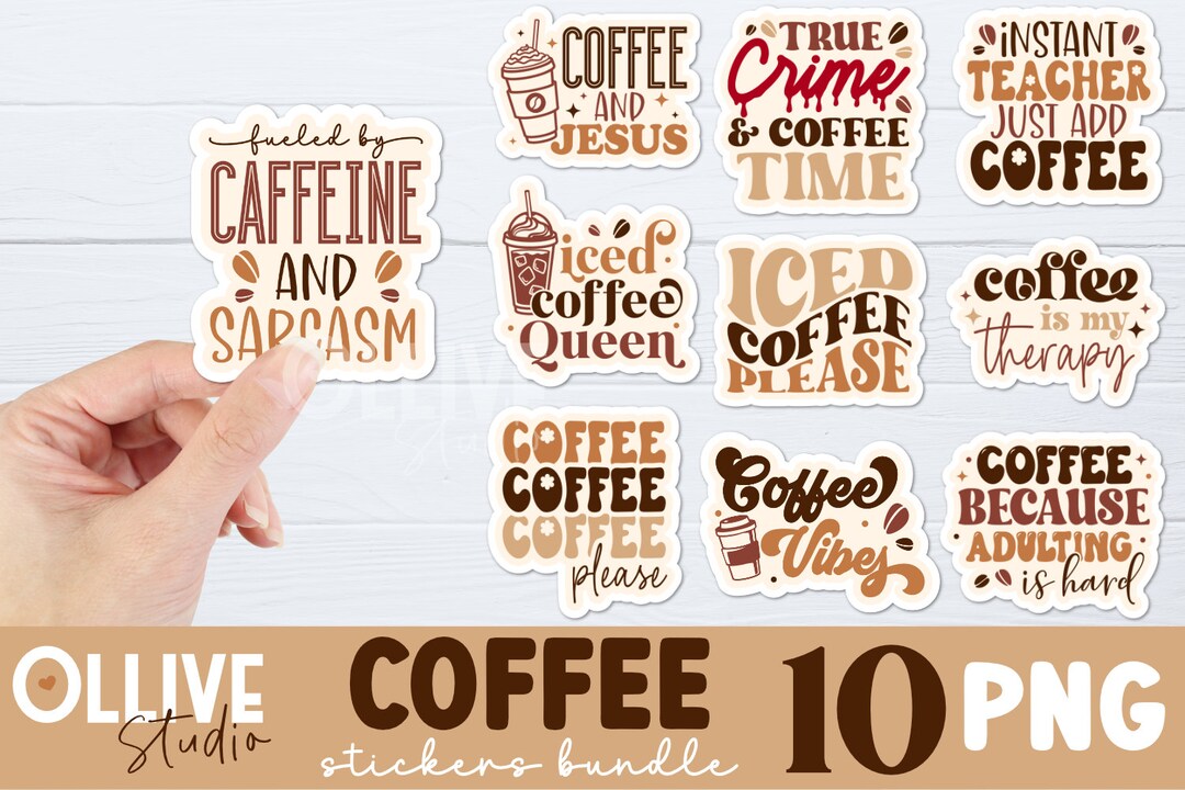 Coffee Funny Stickers Bundle PNG | Coffee Sarcastic PNG - Etsy
