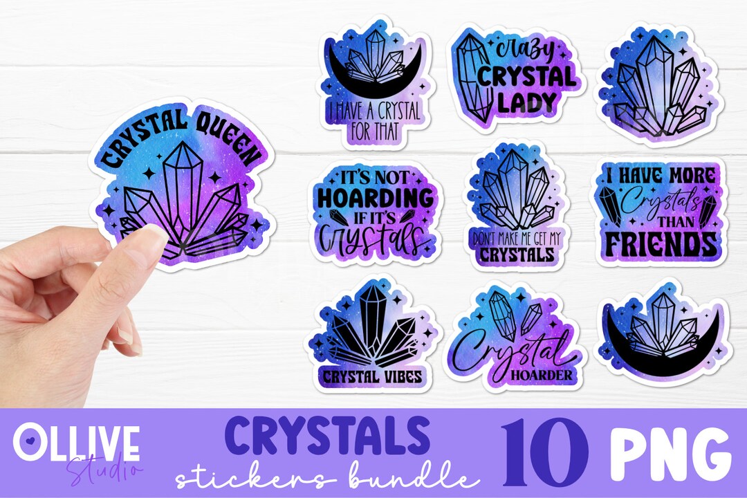 Crystals Stickers PNG Bundle | Funny Crystal Stickers PNG - Etsy