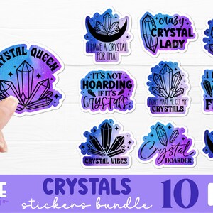 Crystals Stickers PNG Bundle | Funny Crystal Stickers PNG - Etsy