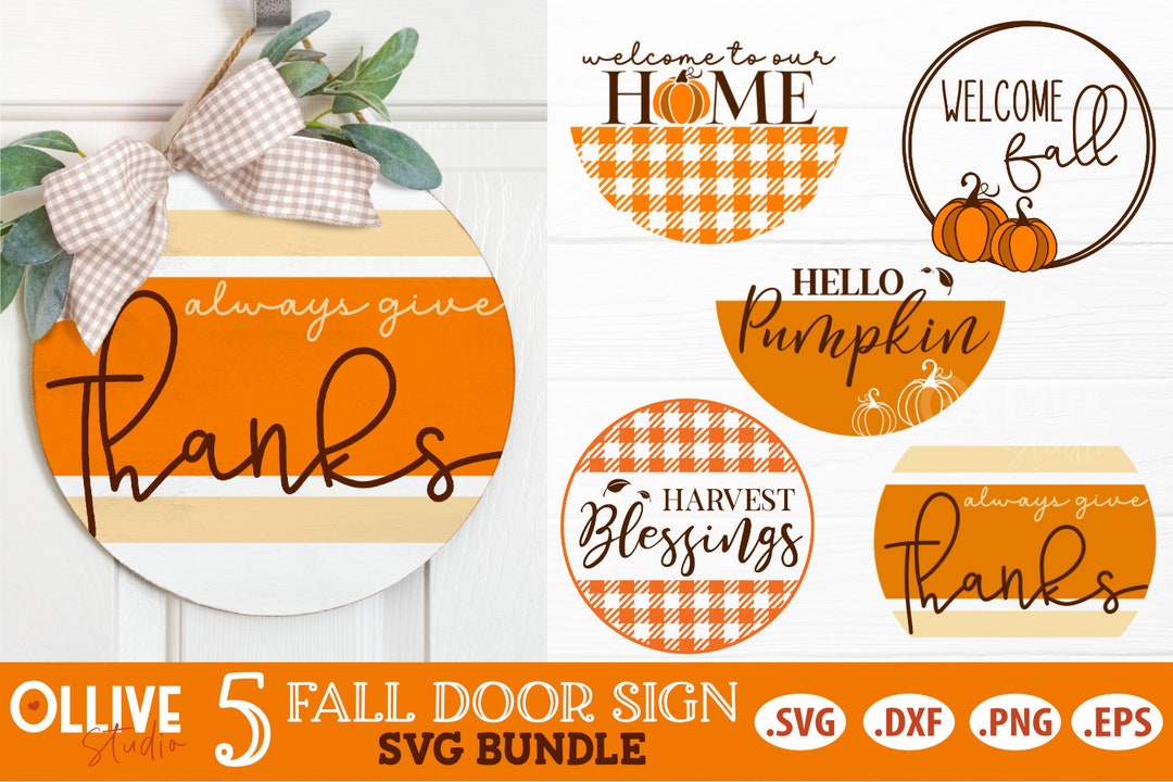 Fall Farmhouse Round Sign Bundle SVG - Etsy