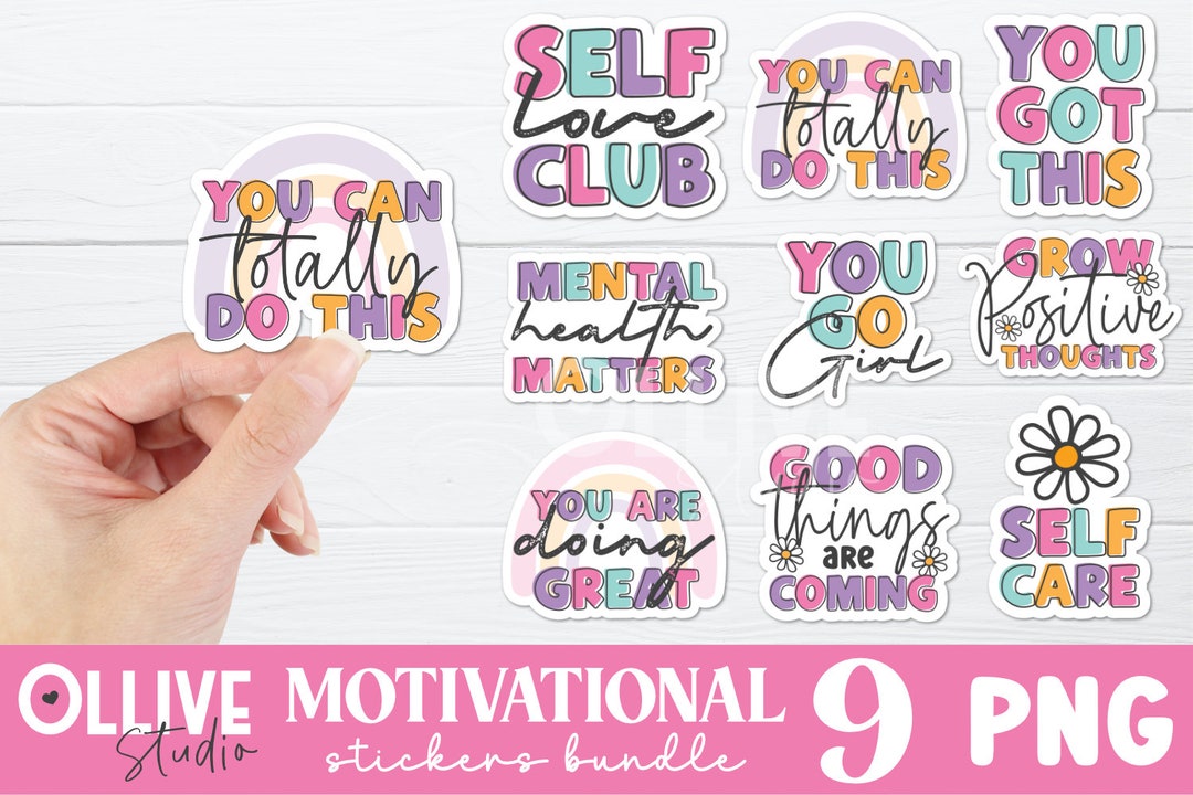 Motivational Stickers Bundle PNG | Sticker PNG Bundle - Etsy
