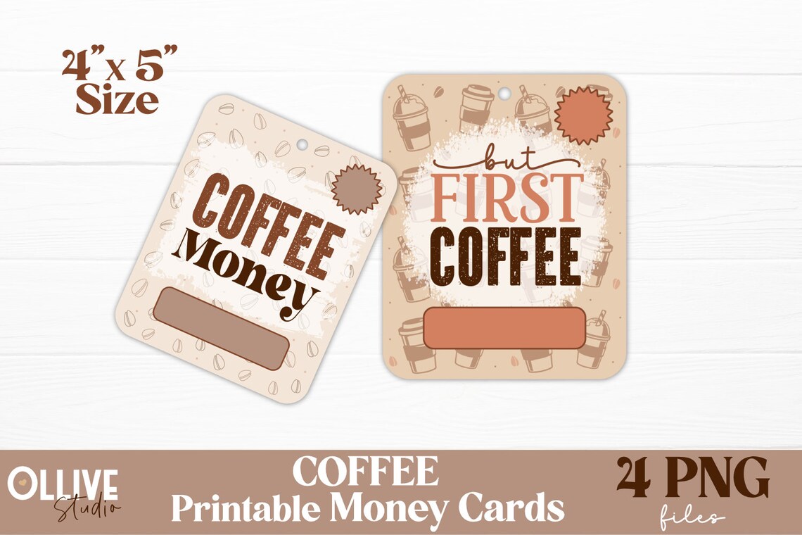 Coffee Money Card Bundle Money Card PNG - Etsy