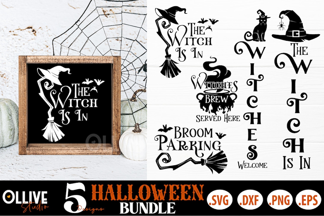 Witch Halloween Porch Sign SVG Bundle - Etsy