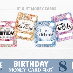 Birthday Money Card Floral PNG | Printable Money Card PNG - Etsy