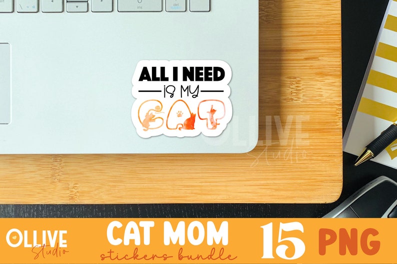 Cat Mom Sticker Bundle PNG Cat Mom PNG - Etsy