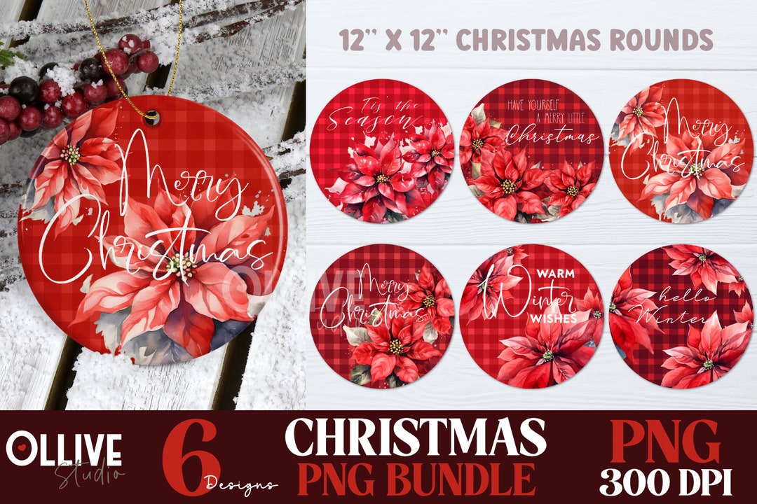 Sublimation Christmas Rounds PNG Bundle | Christmas PNG - Etsy
