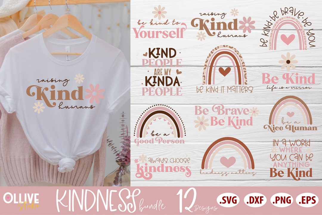 Kindness Bundle SVG | 12 Designs Svg Png Eps Dxf - Etsy