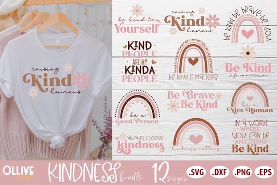 Kindness Bundle SVG 12 Designs Svg Png Eps Dxf - Etsy