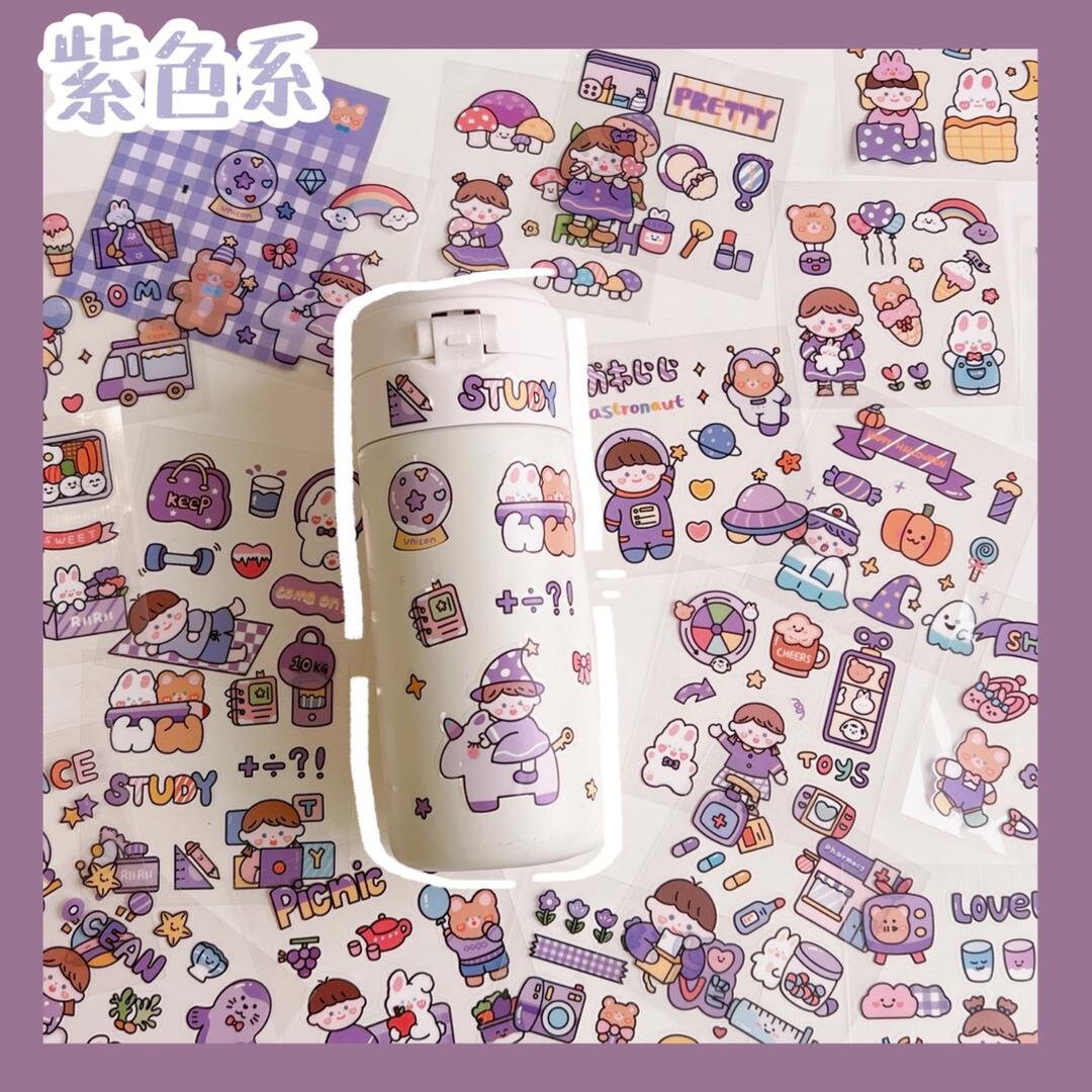 20 Sheets Kawaii Stickers and Washi Tape Japanese Washi Sticker Paper ...
