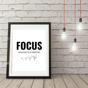 FOCUS Affirmation Poster Positivity Wall Art Success Inspirational ...