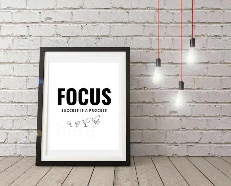 FOCUS Affirmation Poster Positivity Wall Art Success Inspirational ...