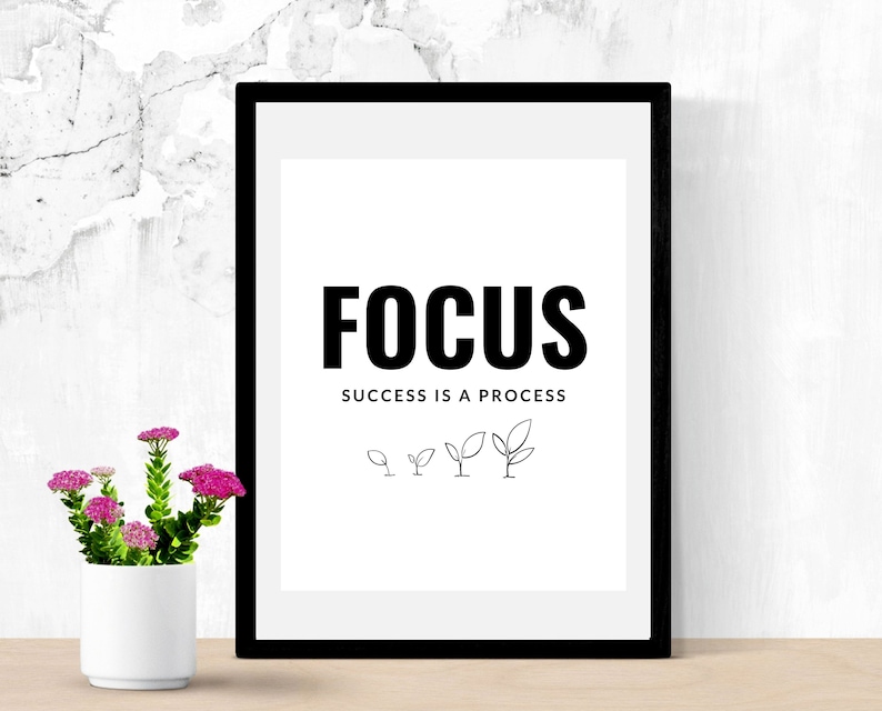 FOCUS Affirmation Poster Positivity Wall Art Success Inspirational ...