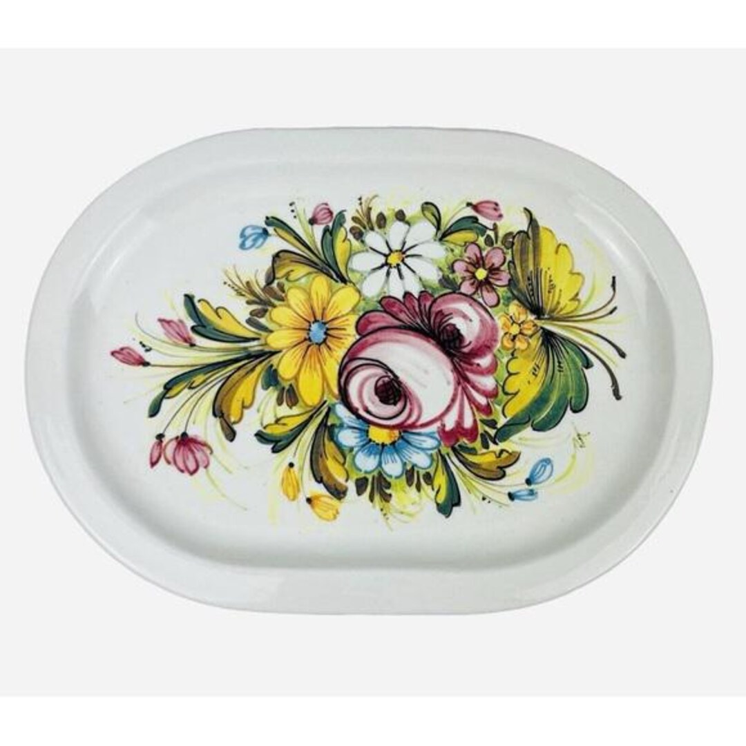 Vintage Castelli Italian Ceramic Floral Plate – Hand Painted Demitasse ...