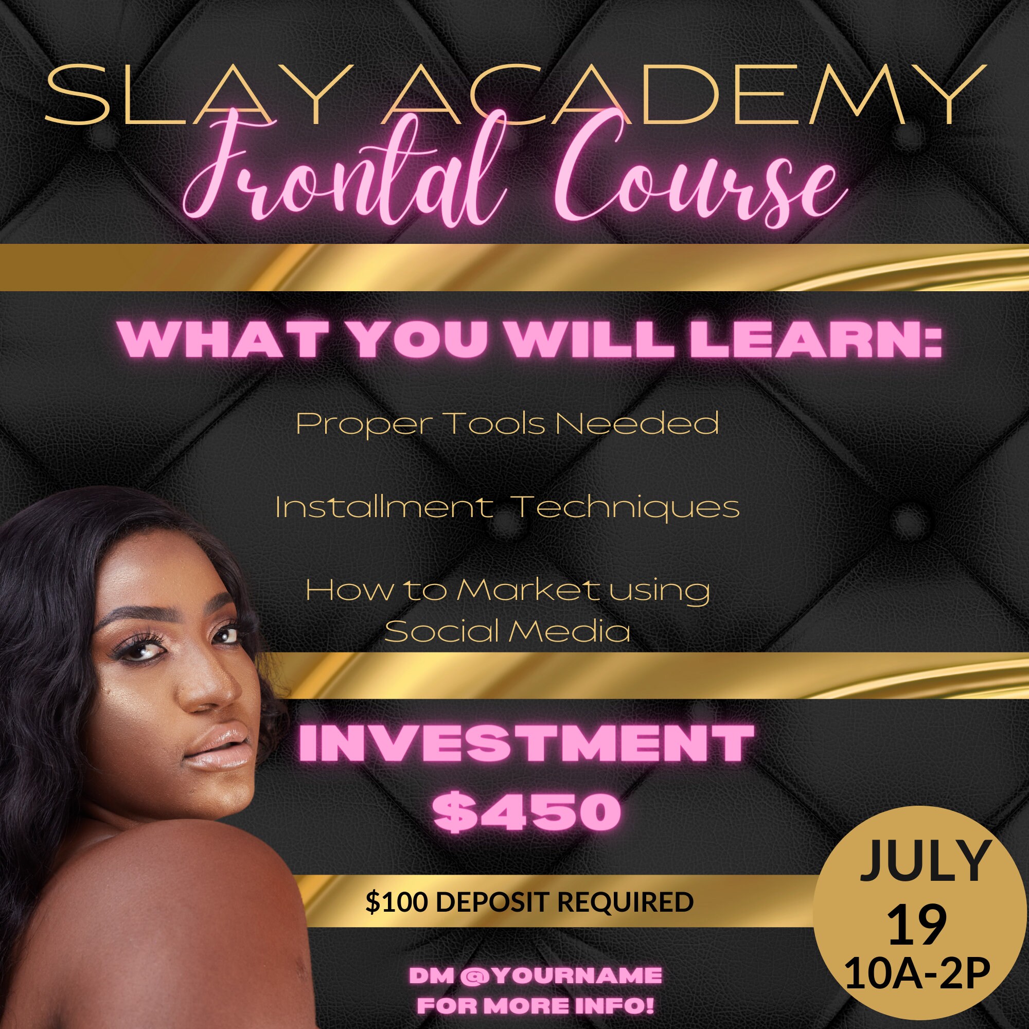 BEAUTY COURSE FLYER, Canva Templates, Beauty Course Flyer, Frontal ...