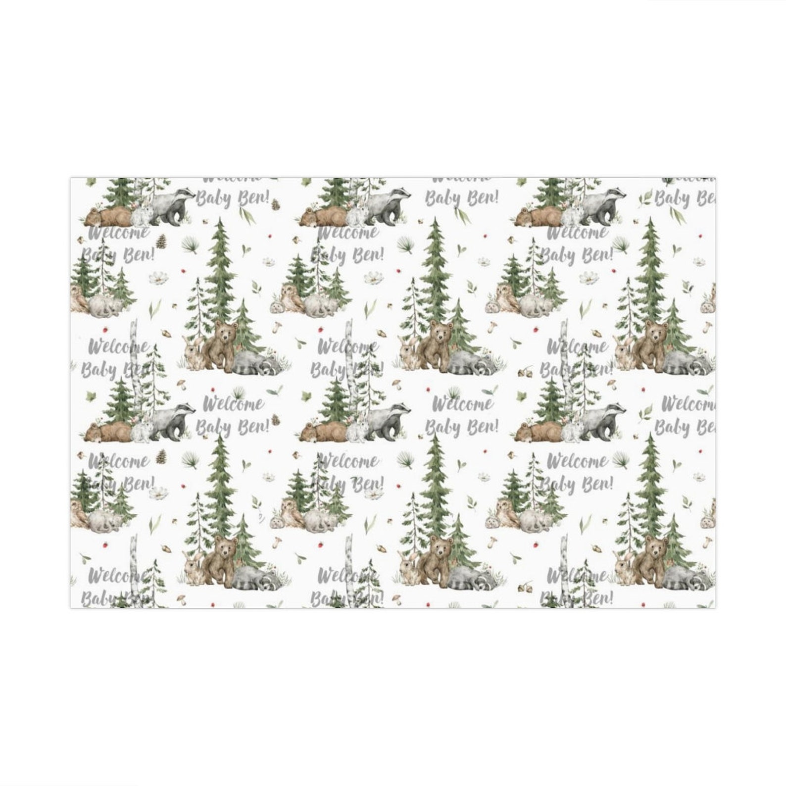 Adorable Custom Woodland Forest Animals Welcome Baby Wrapping - Etsy