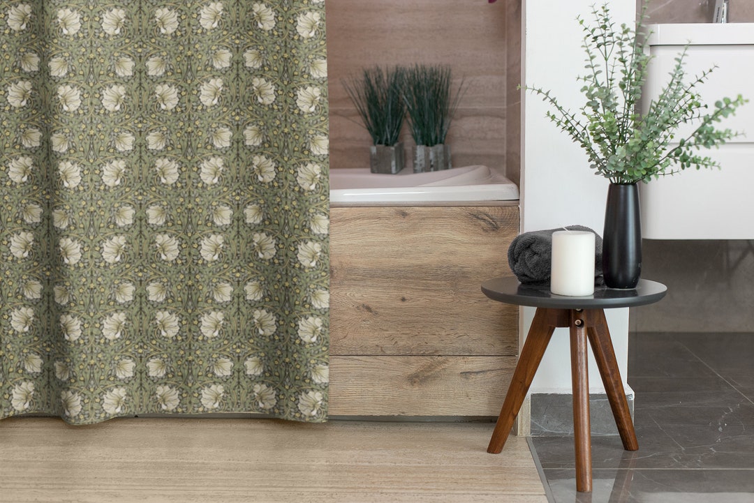 William Morris Olive Pimpernel Designer Shower Curtain - Etsy William Morris Olive Pimpernel Designer Shower Curtain - Etsy