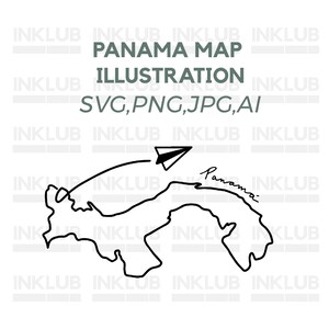Mapa Panamá SVG, PNG, JPG Ilustración Mapa Panama - Etsy