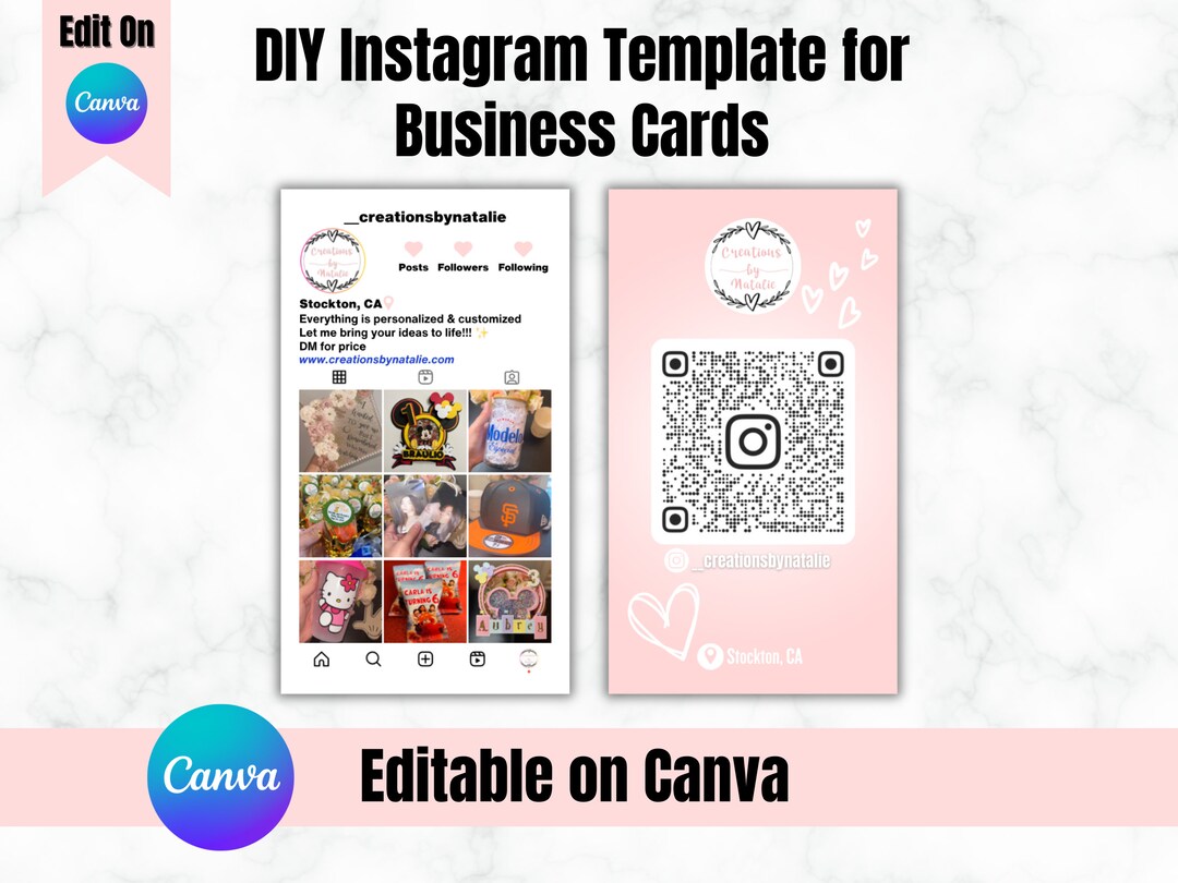 Instagram Profile Template for Business Cards - Etsy