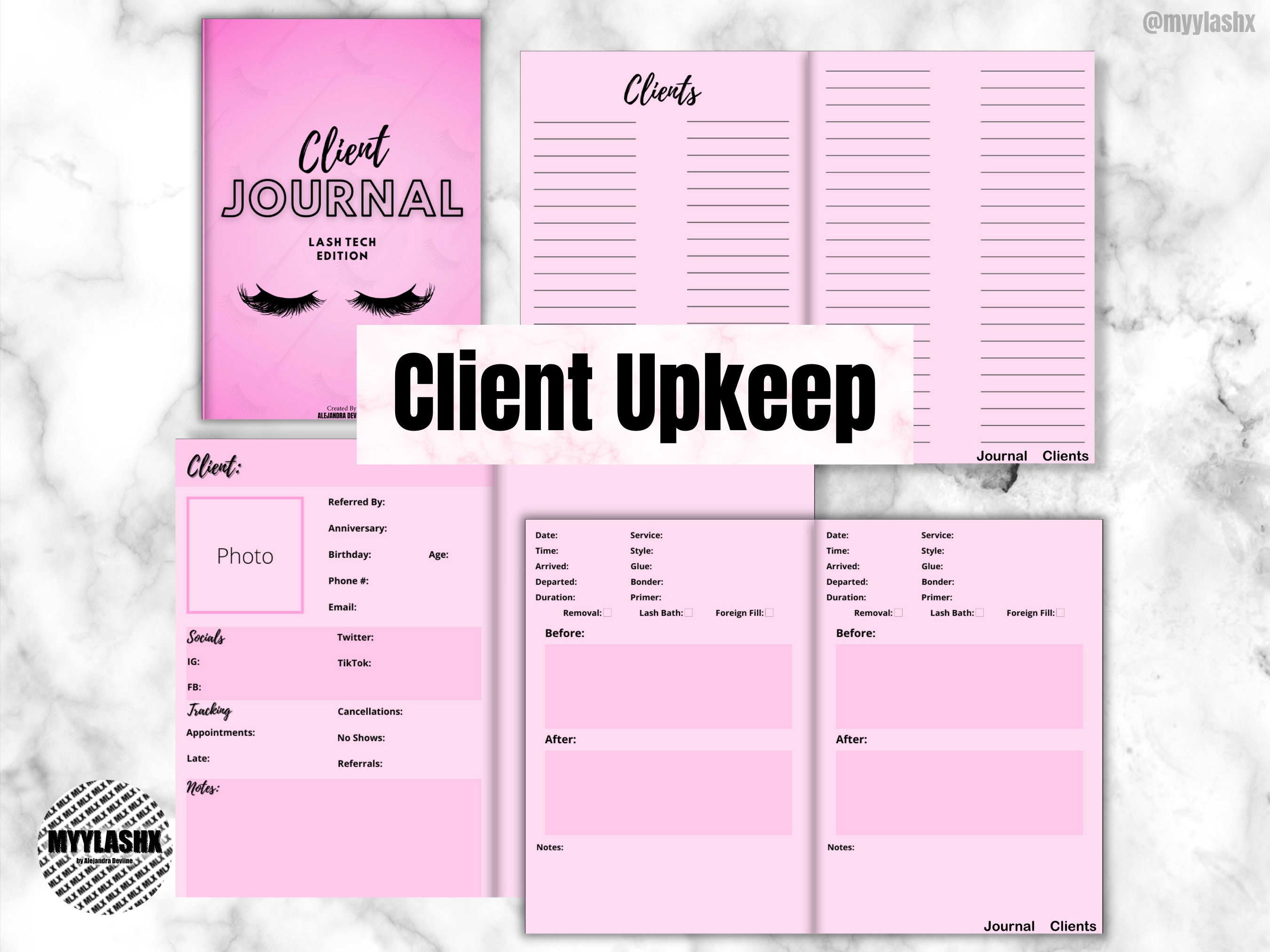 Lash Tech Client Journal Record - Etsy