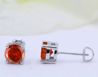 3mm 4mm 5mm 6mm 7mm 8mm Round Stud Screw Back 925 Sterling Silver ...