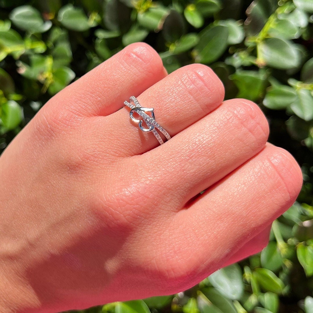 Infinity Heart Ring Bridal Band Simulated Diamond Infinity - Etsy