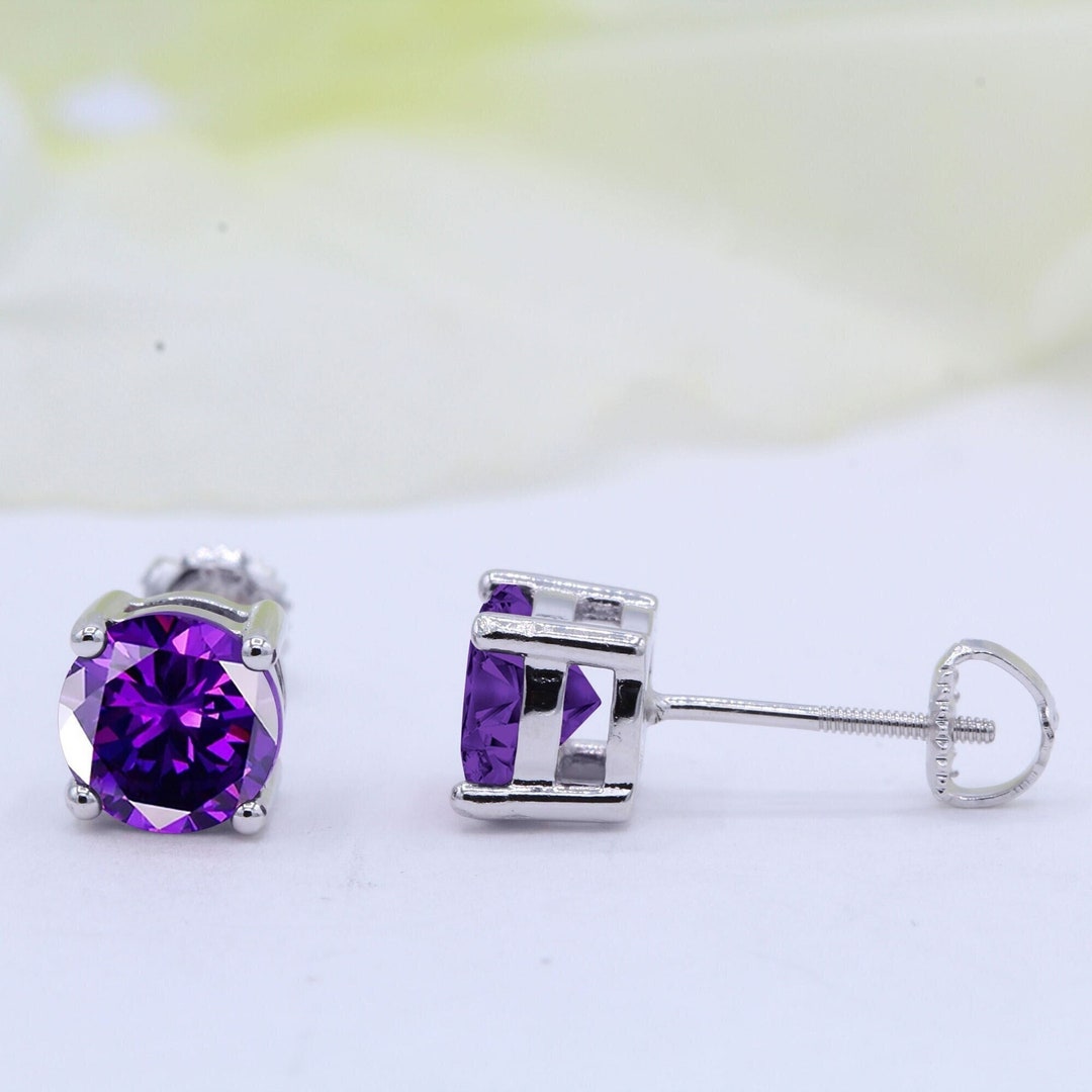 3mm 4mm 5mm 6mm 7mm 8mm Round Stud Screw Back 925 Sterling Silver ...