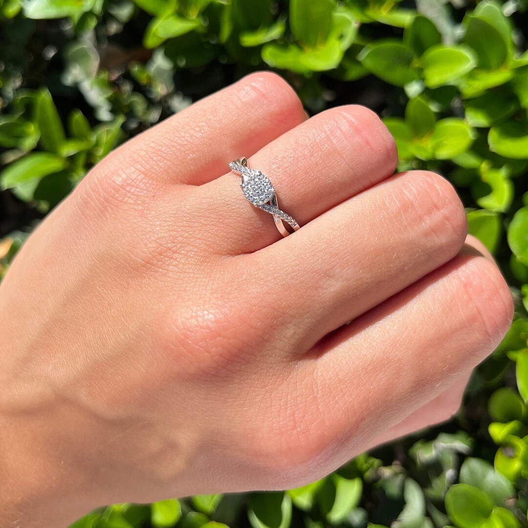 Infinity Round Pave Ring Bridal Band Simulated Diamond Round Pave Shape ...