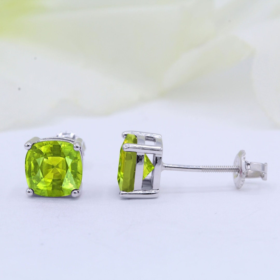 4mm 5mm 6mm 7mm 8mm Cushion Stud Screw Back 925 Sterling Silver ...