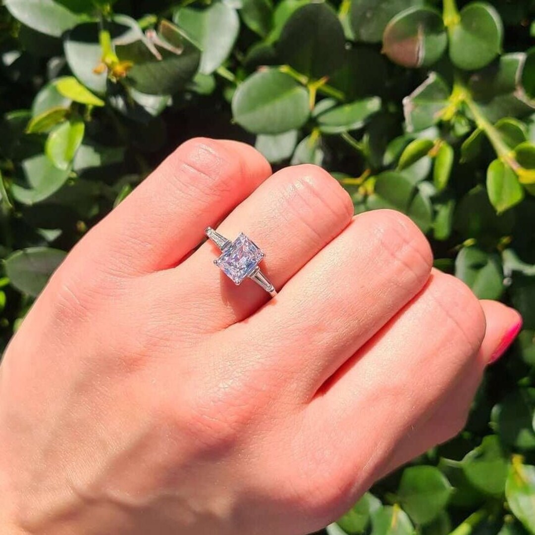 Art Deco Square 1.74CT Ring Bridal Band Diamond Simulated Wedding ...