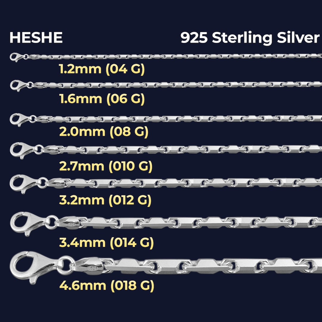 925 Sterling Silver Heshe Chain Silver Italian Chain - Etsy