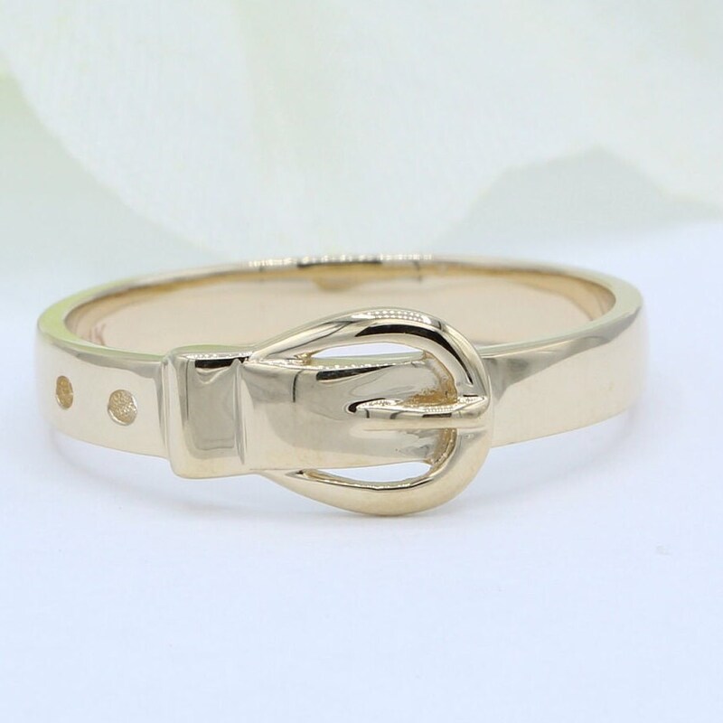 Gold Buckle Ring - Etsy