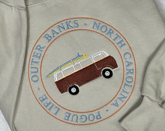 Outer Banks North Carolina Embroidered Crewneck Sweatshirt - Etsy