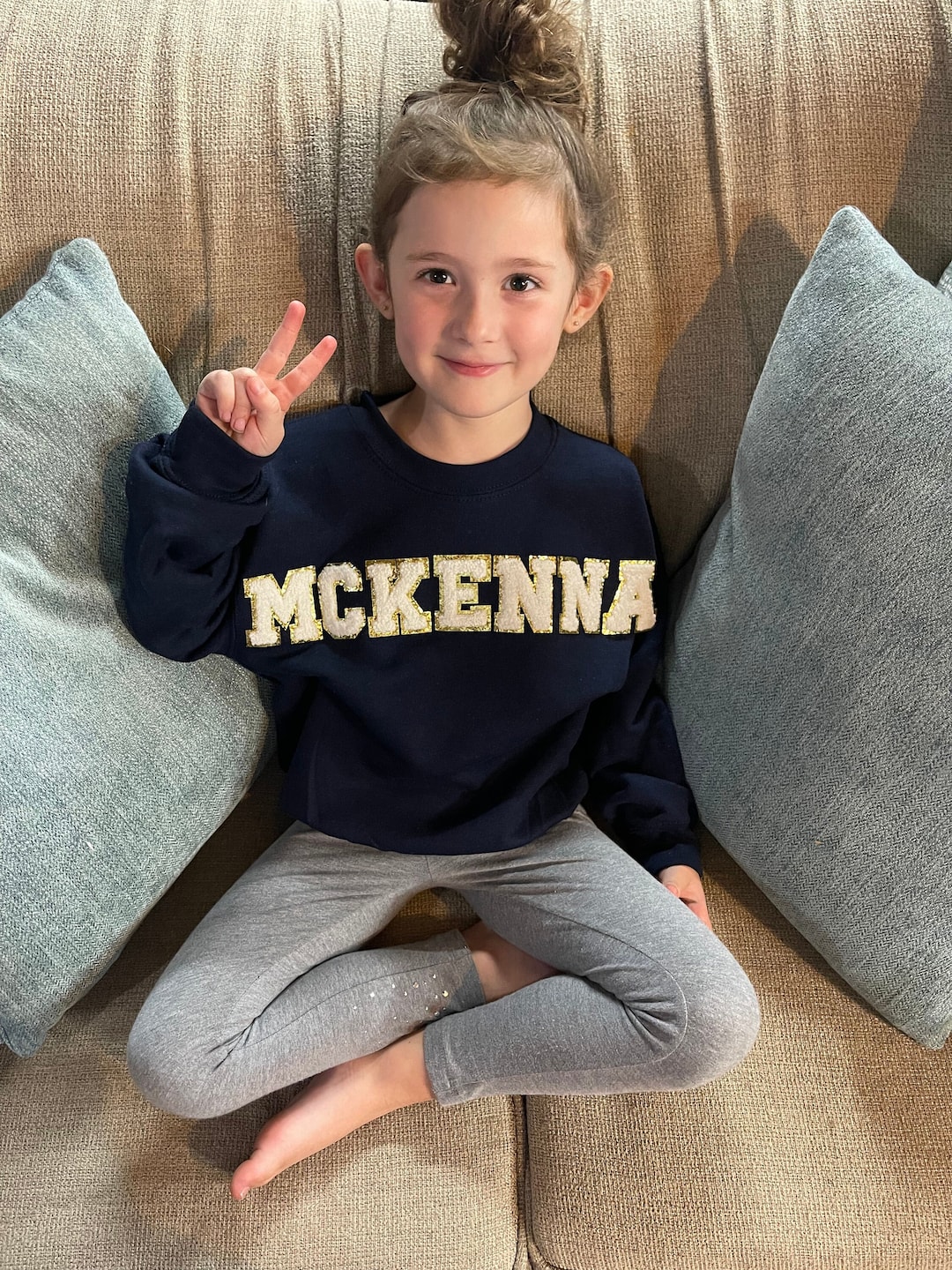 Custom Chenille Patch Sweatshirt, Chenille Letter Sweatshirt, Letter ...