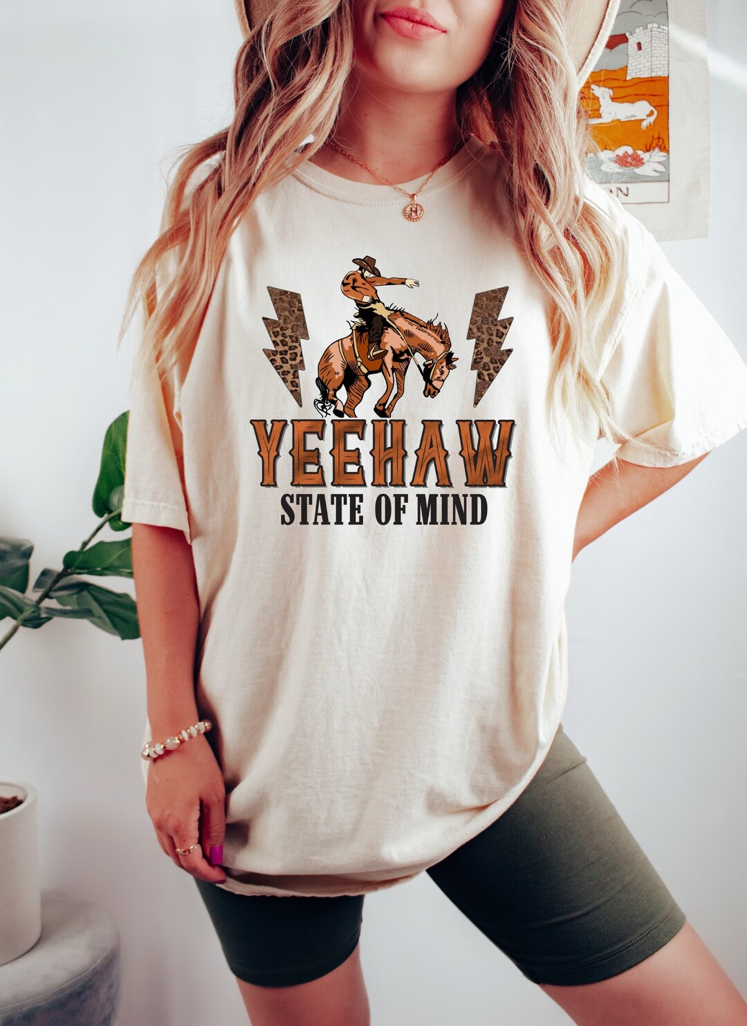 Yeehaw State of Mind Cowboy Cheetah Western Printed T-shirt, Comfort ...