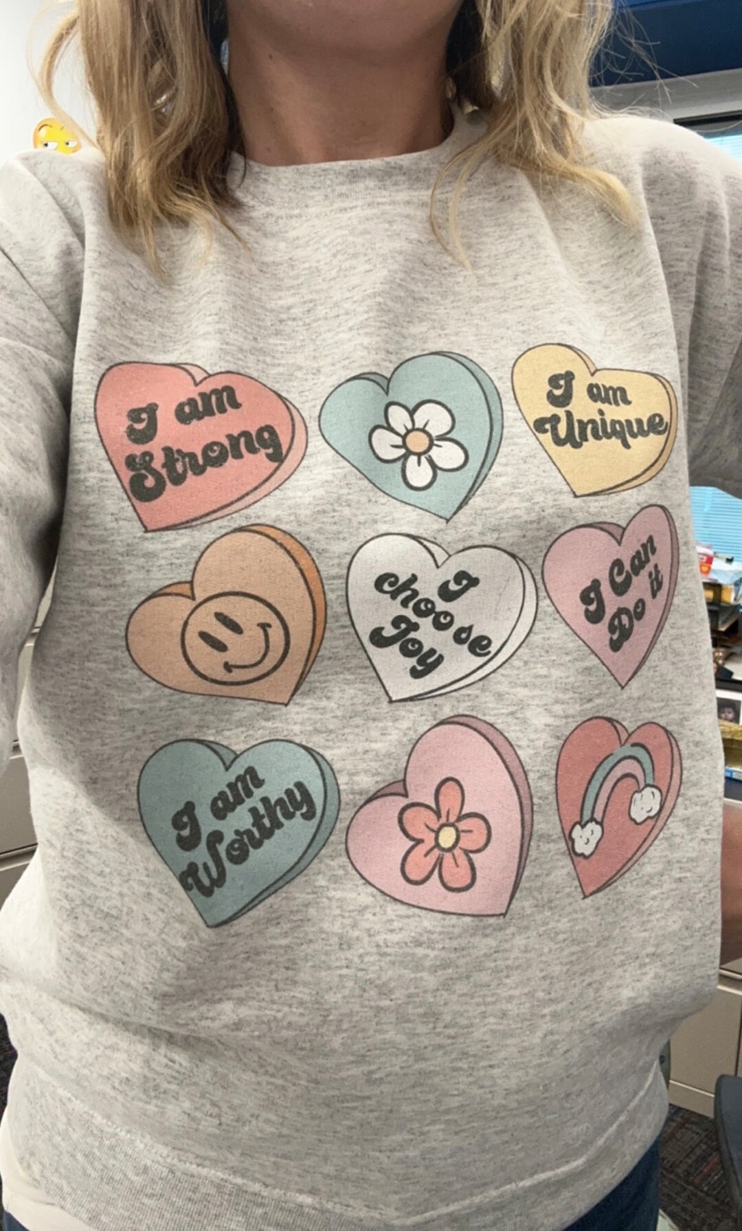 Positive Affirmation Conversation Hearts Sweatshirt, Valentines Day ...