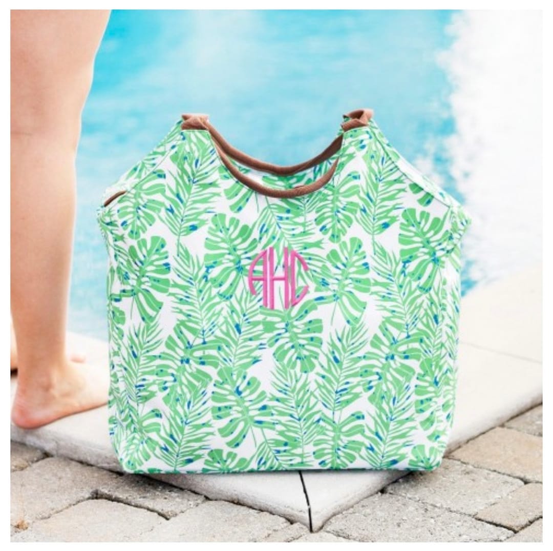Beach Tote, Personalized Beach Bag, Monogram Beach Bag, Zippered Tote ...