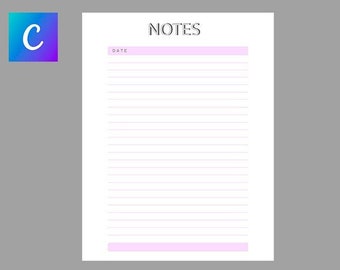 Brown Notes Page Printable, Printable Notes Page, Notes Pad, Bundle ...